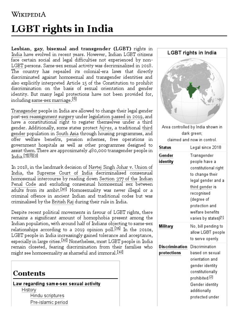 LGBT Rights in India - Wikipedia | PDF | Lgbt Rights In The United ...