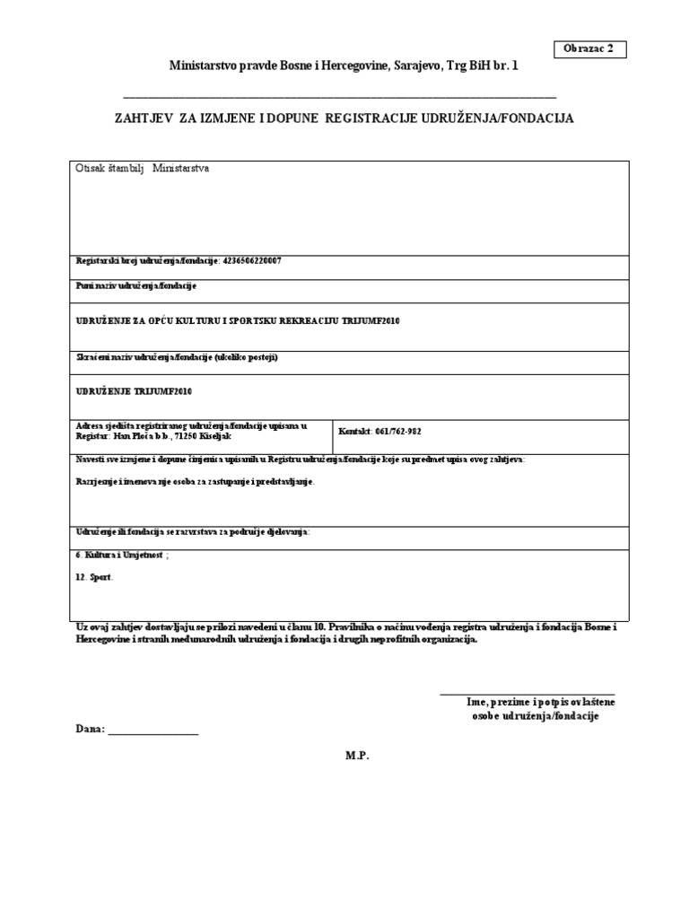 Obrazac 2 | PDF