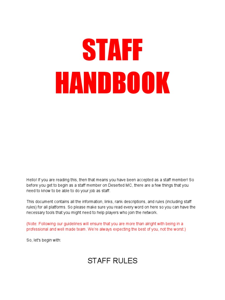 Staff Handbook | PDF | Internet Forum | World Wide Web
