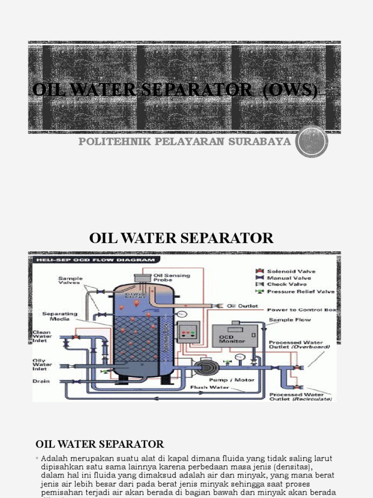 Oil Water Separator (Ows) : Politehnik Pelayaran Surabaya | PDF