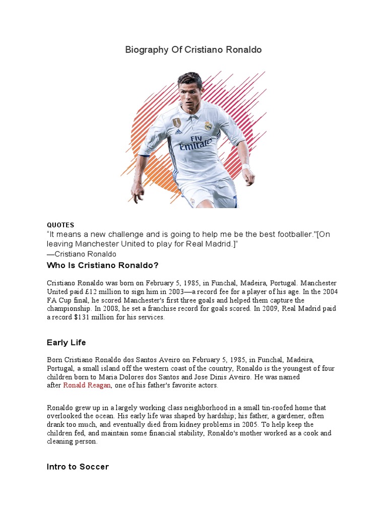 Cristiano Ronaldo: Soccer Legend's Journey | PDF | Lionel Messi | Fc ...