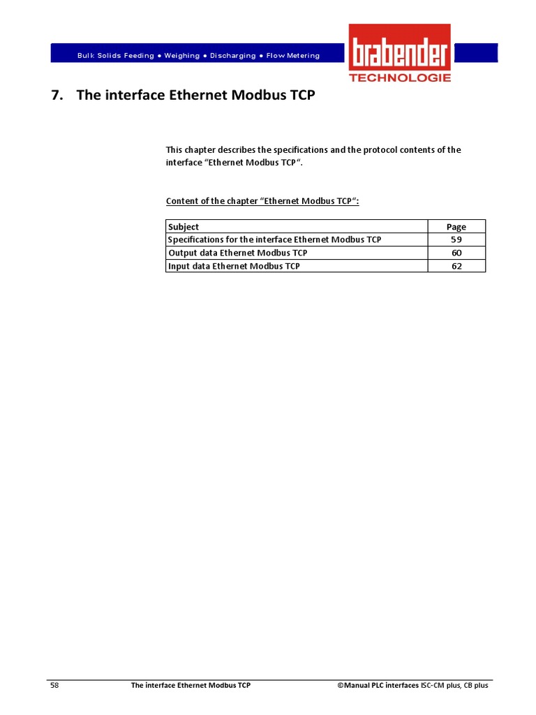 Manual MODBUS TCP Brabender | PDF | Transmission Control Protocol ...