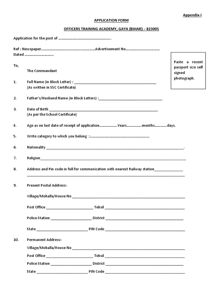 Officer Training Academy Form | PDF | Government