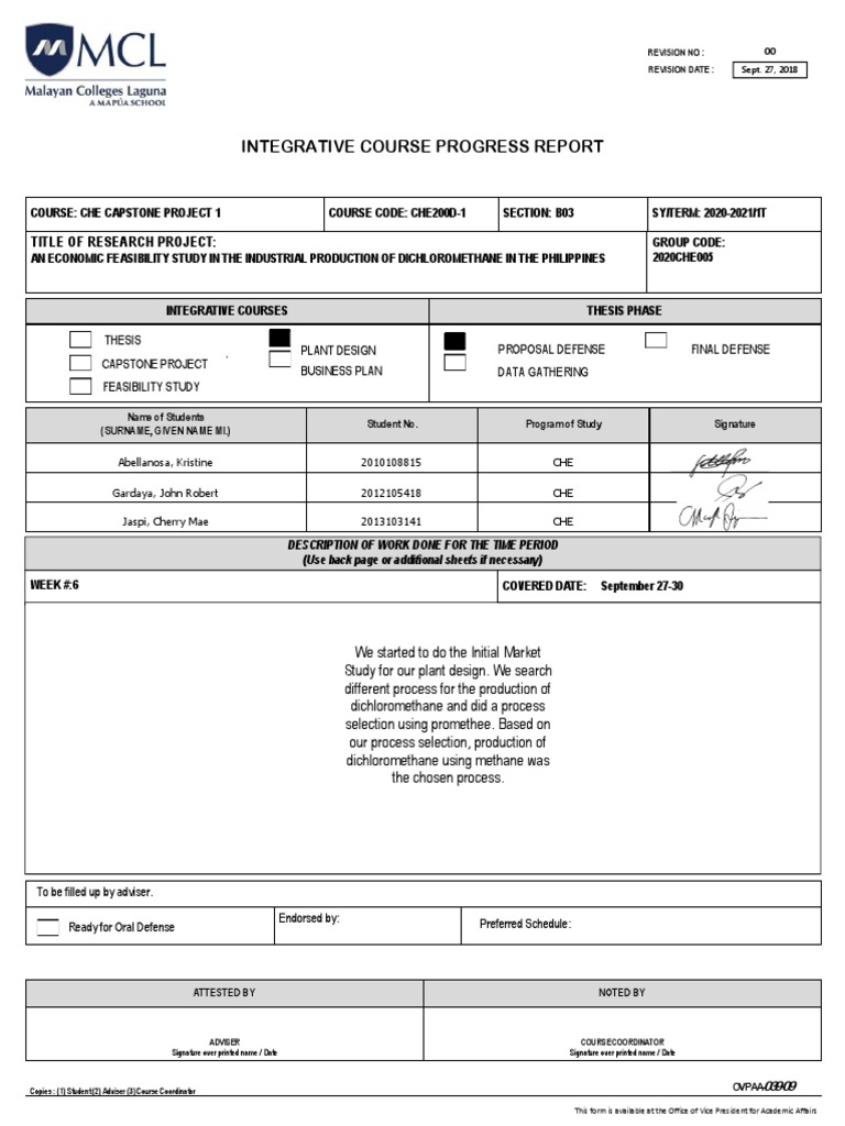 Integrative Course Progress Report: Title of Research Project | PDF ...