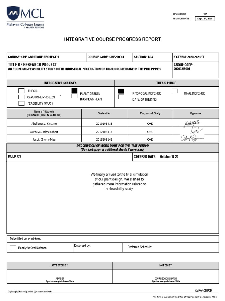 Integrative Course Progress Report: Title of Research Project | PDF ...