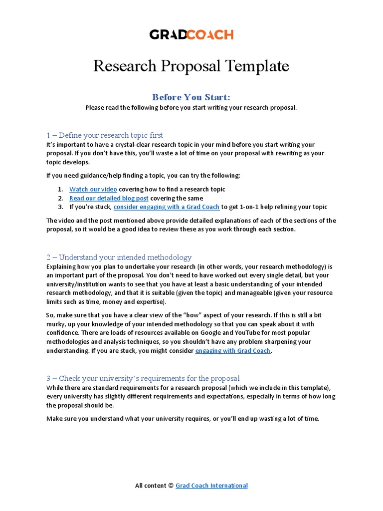 Research Proposal Template: Before You Start | PDF | Qualitative ...