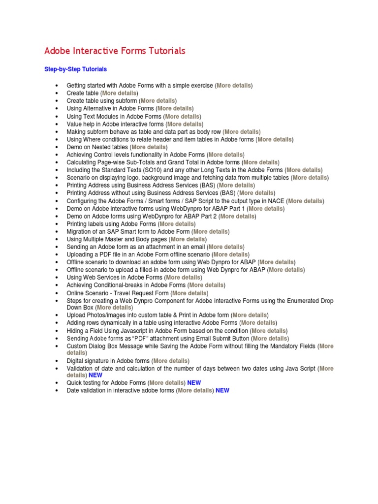 Adobe Interactive Forms Tutorials: Step-by-Step Tutorials | PDF | Page Layout | Parameter ...