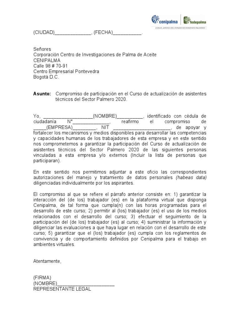 Compromiso Curso Asistentes Técnicos 2020 | PDF | Negocios