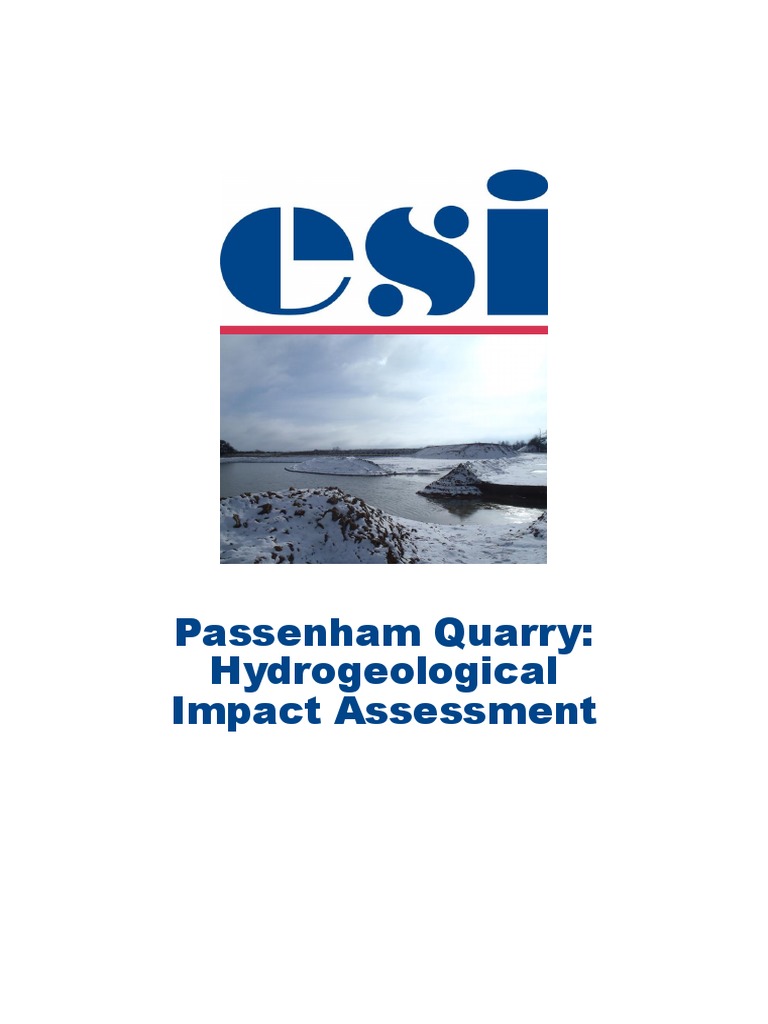Passenham Quarry: Hydrogeological Impact Assessment | PDF | Aquifer ...