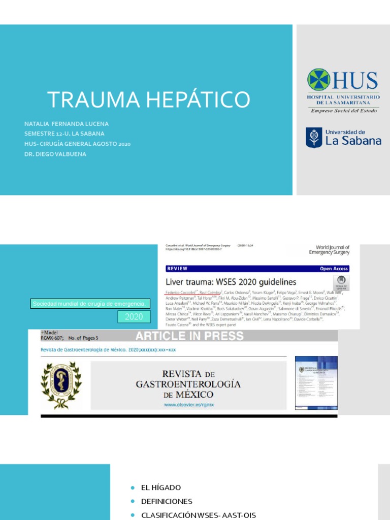 Trauma Hepatico Wses 2020 - Hus. | PDF | Hígado | Abdomen