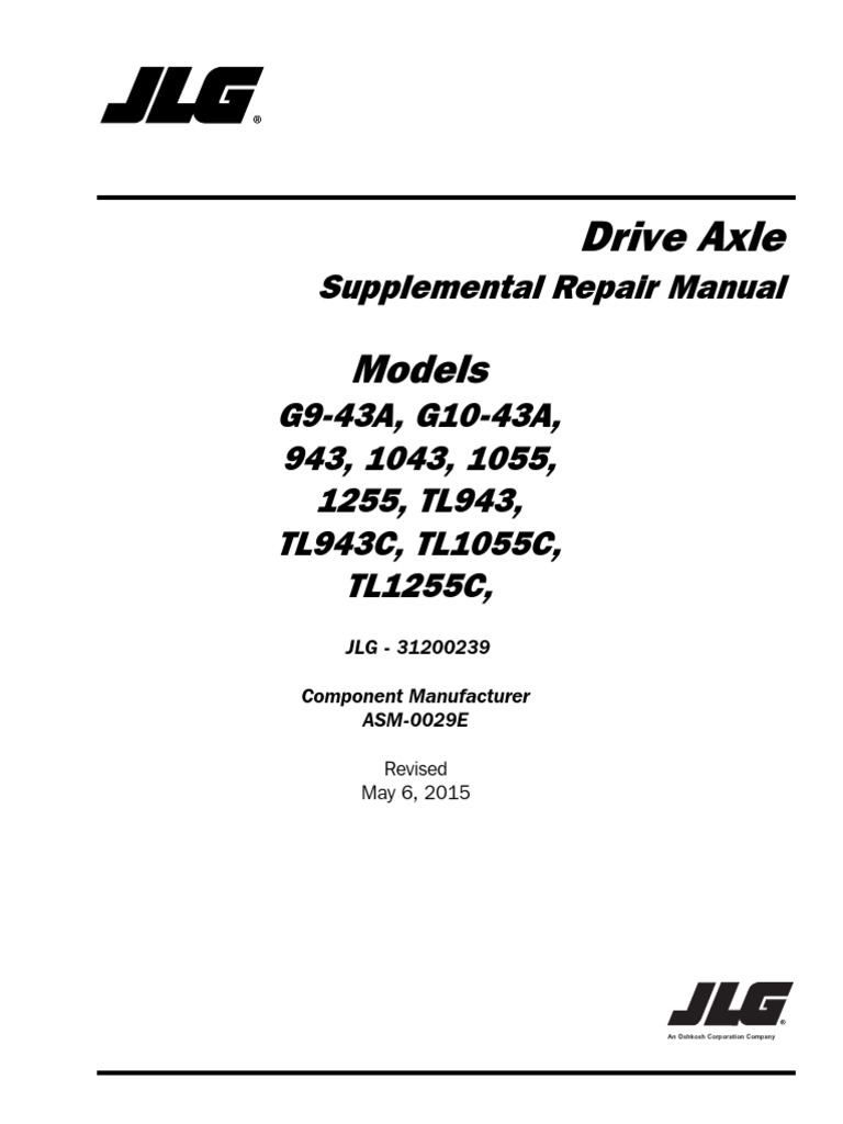 Manual de Servicio Telehandler TL943 Serie TBL00280 PDF | PDF | Nut ...