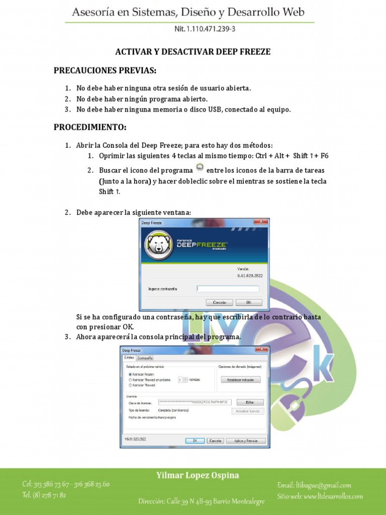 Manejo Deep Freeze | PDF