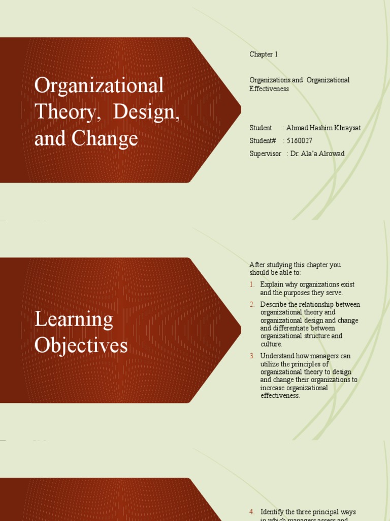 Organizational Theory, Design, and Change CH1 Rev.1 | PDF | Competitive ...