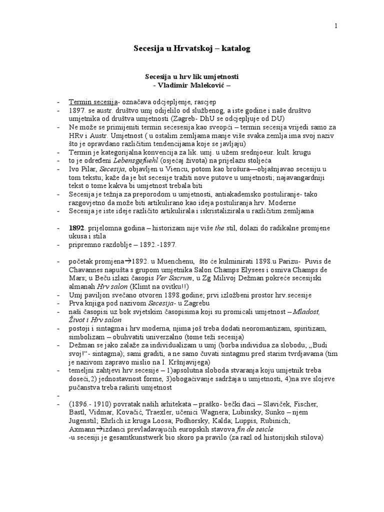 Secesija U Hrvatskoj | PDF