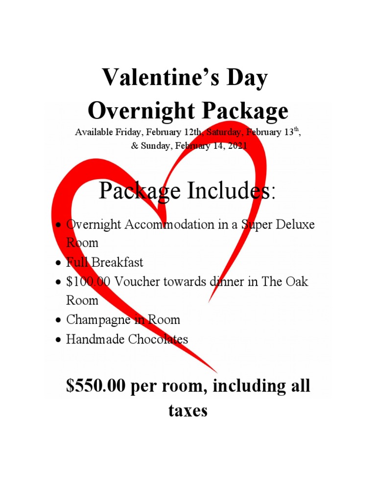 Valentine's Day Overnight Package 2021 | PDF