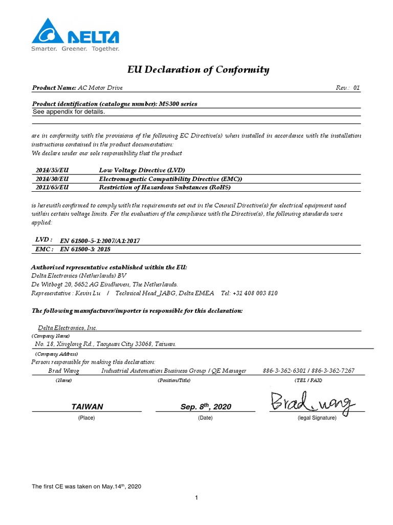 Delta Ia-Mds MS300 Ce en 20200908 | PDF | Electromagnetic Compatibility ...