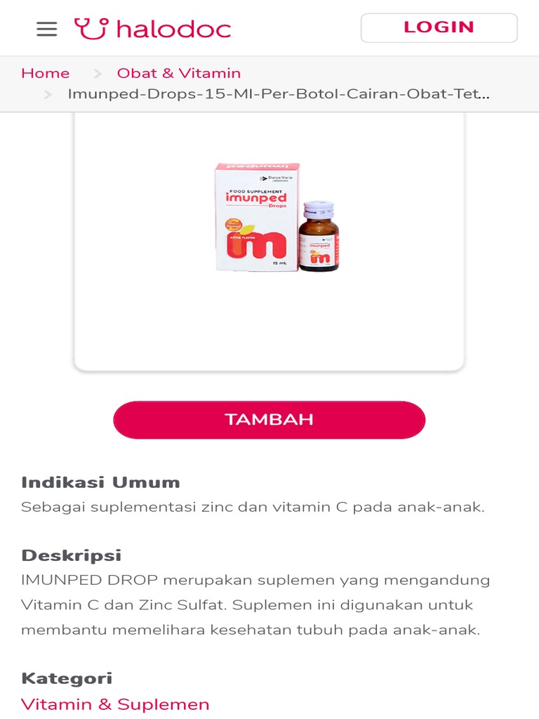 IMUNPED DROPS 15 ML - Kegunaan, Efek Samping, Dosis Dan Aturan Pakai ...