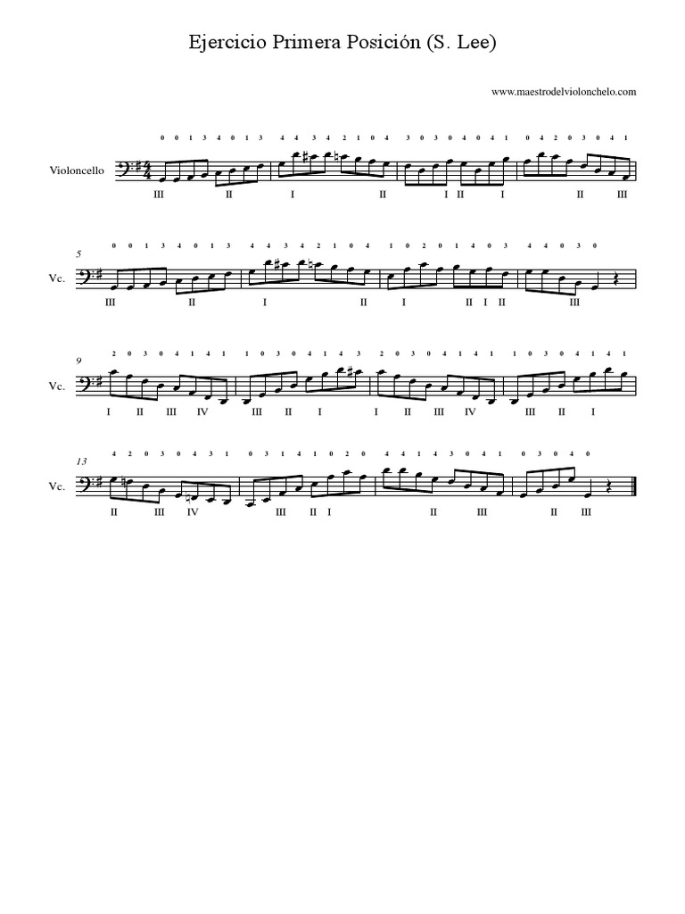 Ejercicio Primera Posicion Chelo | PDF | Violonchelo
