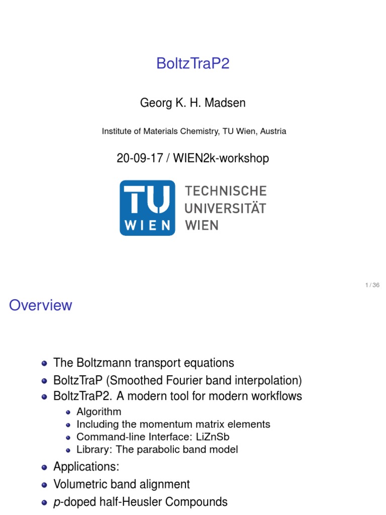 BoltzTraP2: A Modern Transport Tool | PDF | Magnesium | Metallic Elements