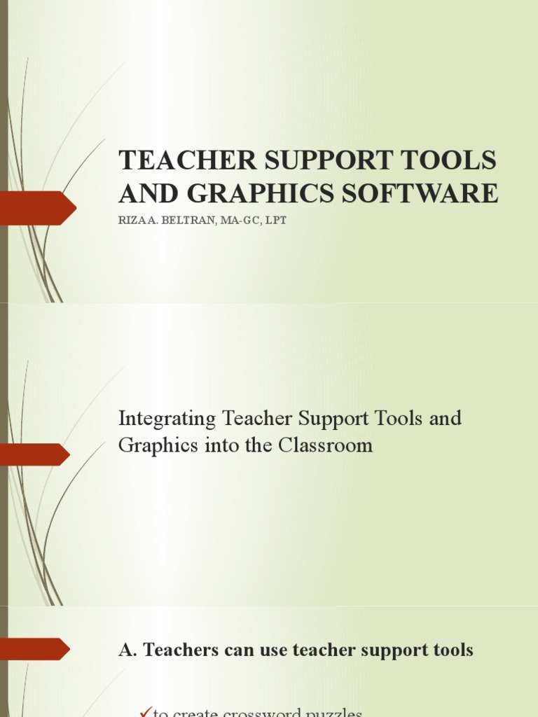 Teacher Support Tools and Graphics Software | PDF | Teachers | Software