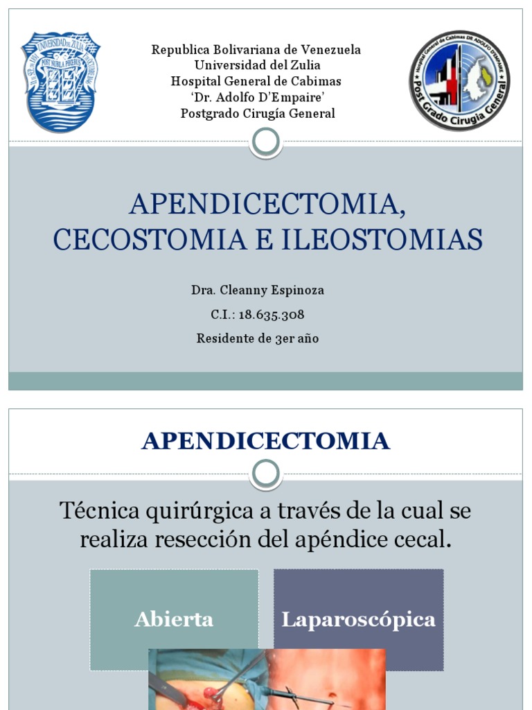 Apendicectomia, Cecostomia e Ileostomias. | PDF | Especialidades ...