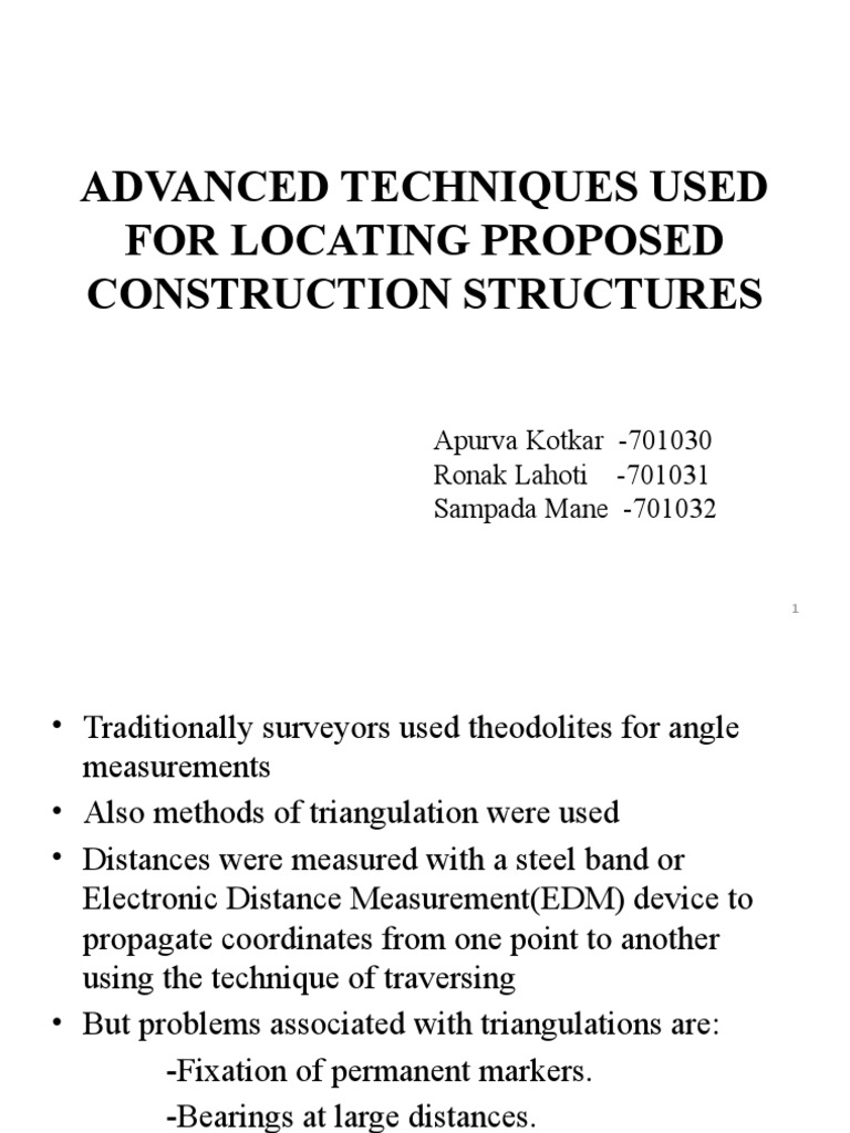 Advanced Techniques Used For Locating Proposed Construction Structures ...