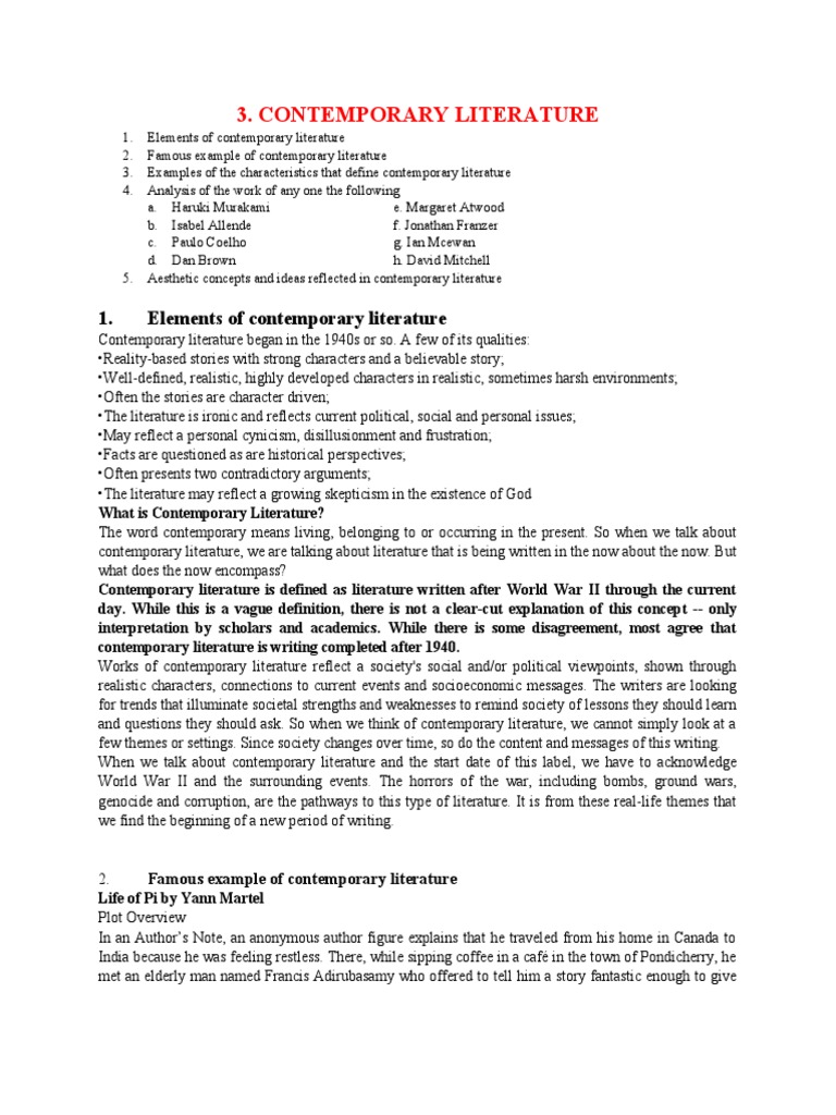 Elements of Contemporary Literature | PDF | Dan Brown | Gospels