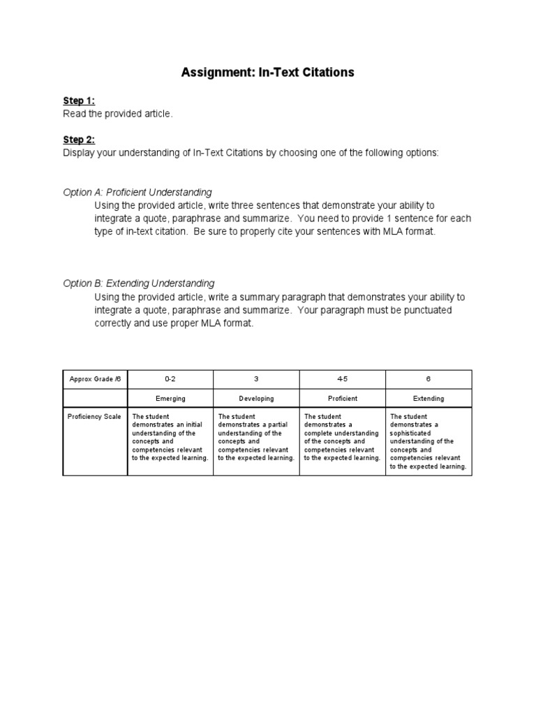 Assignment - in Text Citations | PDF