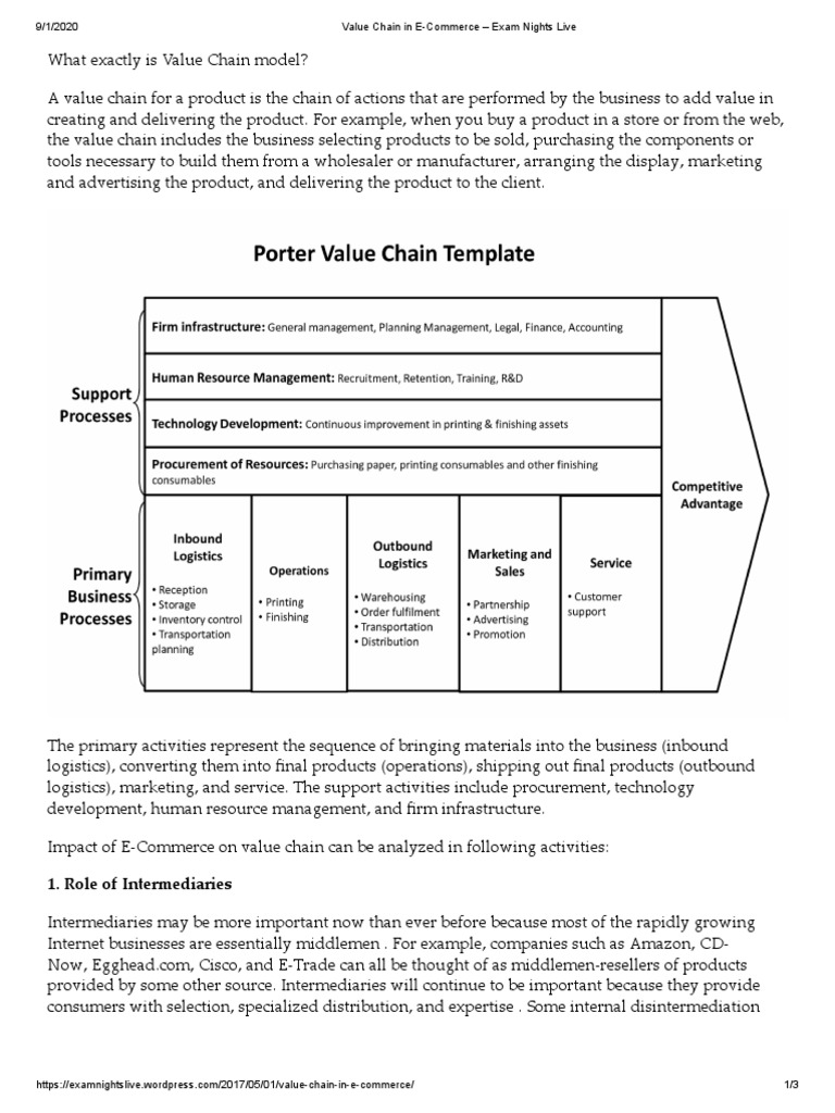 Value Chain in E-Commerce (M5) | Download Free PDF | E Commerce | Value ...