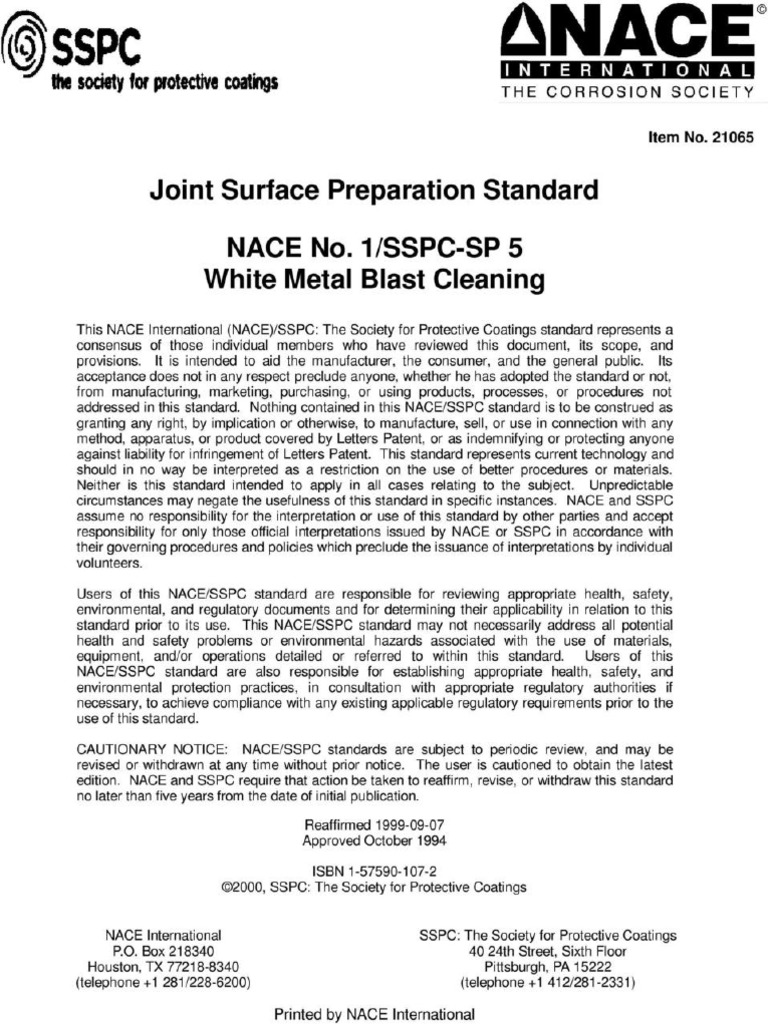 SSPC SP5 | PDF