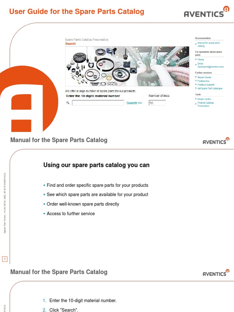 User Guide For The Spare Parts Catalog | PDF | Information Technology ...