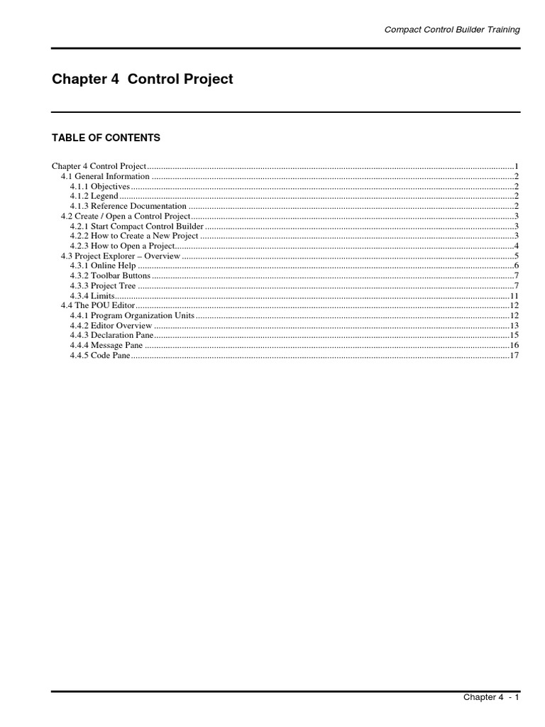 Chapter 4 Control Project: Compact Control Builder Training | PDF ...