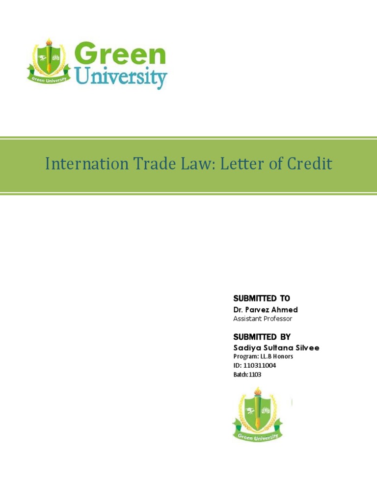 International Trade Law Letter of Credit | PDF | Letter Of Credit | Trade