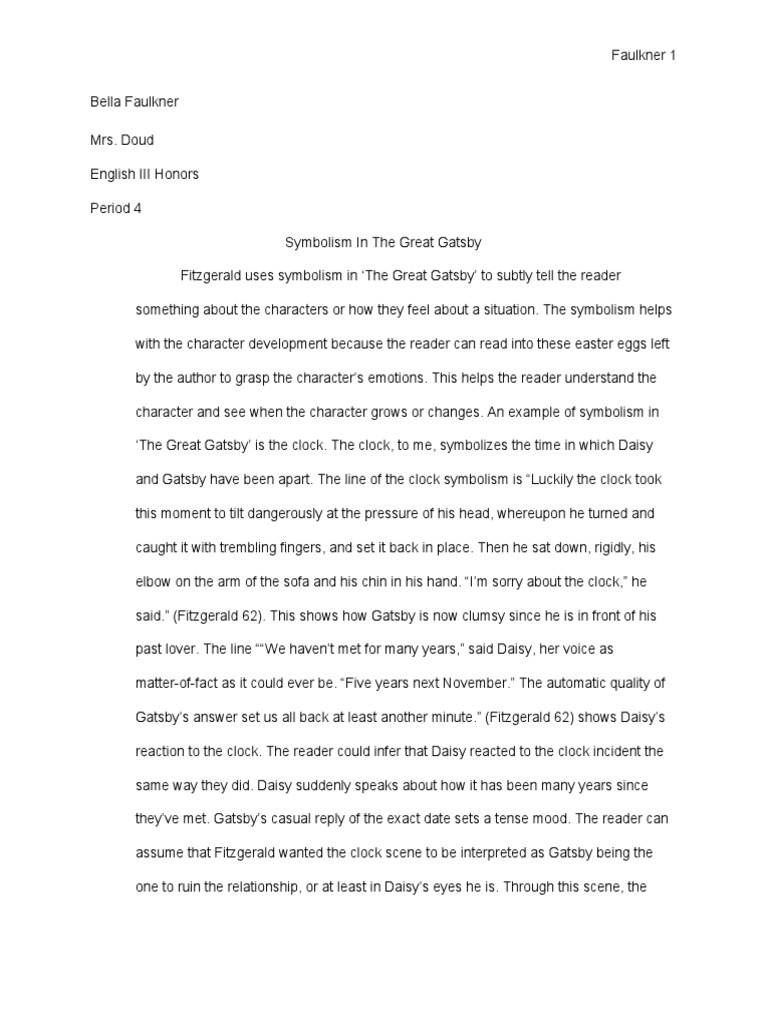 The Great Gatsby Symbolism | PDF