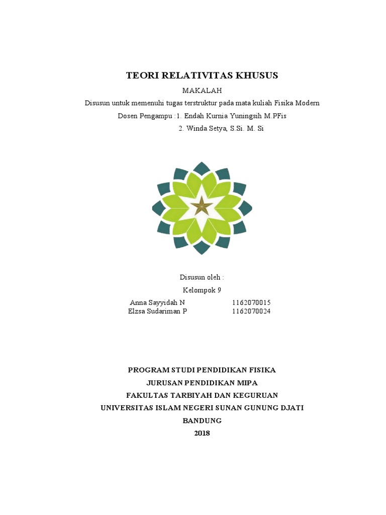 Teori Relativitas Khusus | PDF