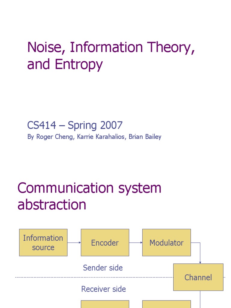 Entropy and Noise in Communication Systems | PDF | Code | Information