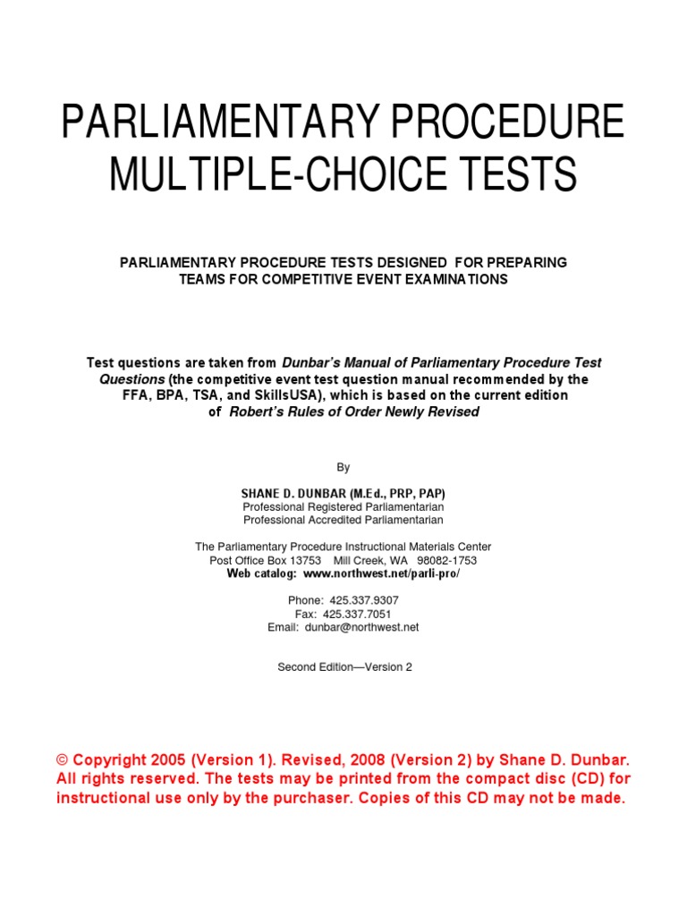 PARLI PRO M-C TESTS - CD-vs 2 | PDF | Committee | Rules