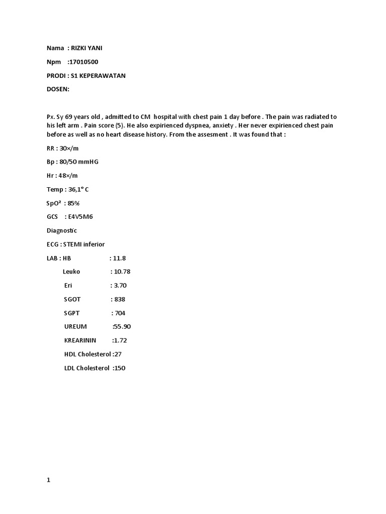 Rizki Yani Askep Gadar | PDF | Thorax | Pain