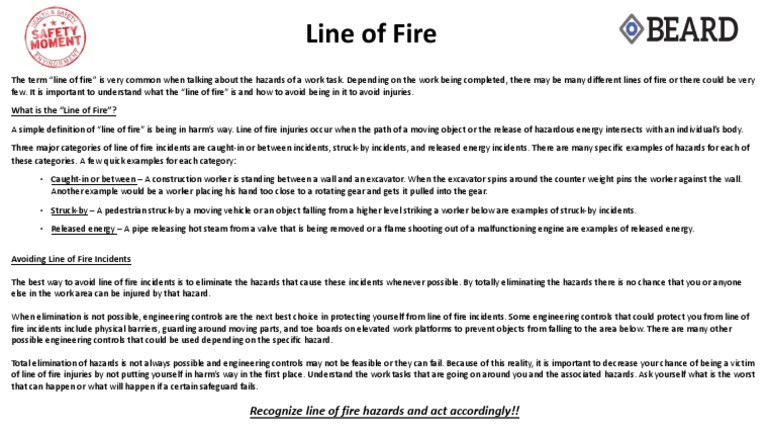 Safety Moment Line of Fire PDF | PDF | Fires | Hazards