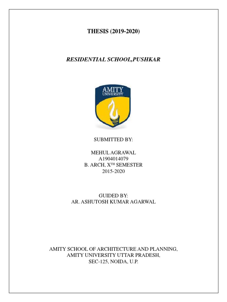 Thesis Report - Residential School - Ar. Mehul Agrawal | PDF | Schools ...
