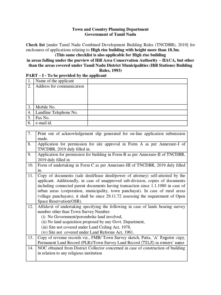 Checklists High Rise Building With Height More Than 18.3m | PDF ...