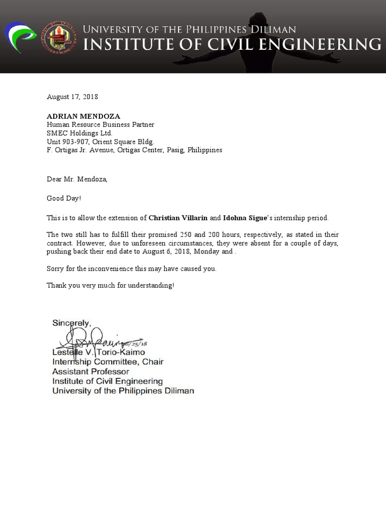 Extension Letter | PDF