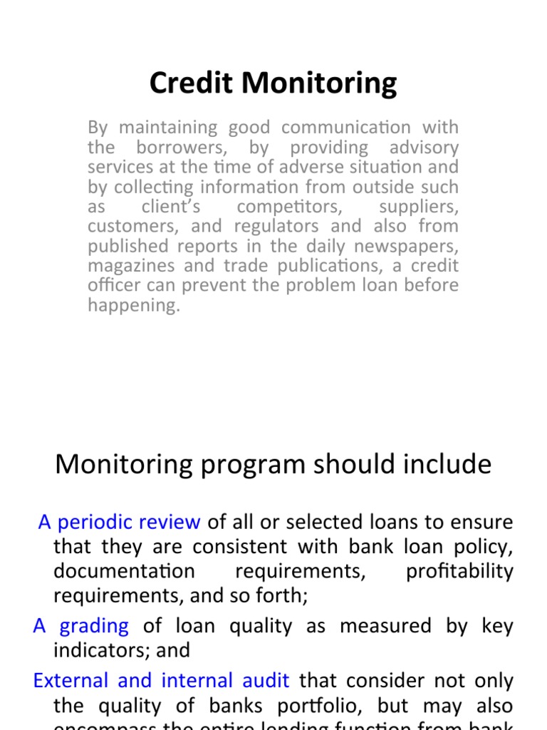 Effective Credit Monitoring Strategies | PDF | Loans | Credit
