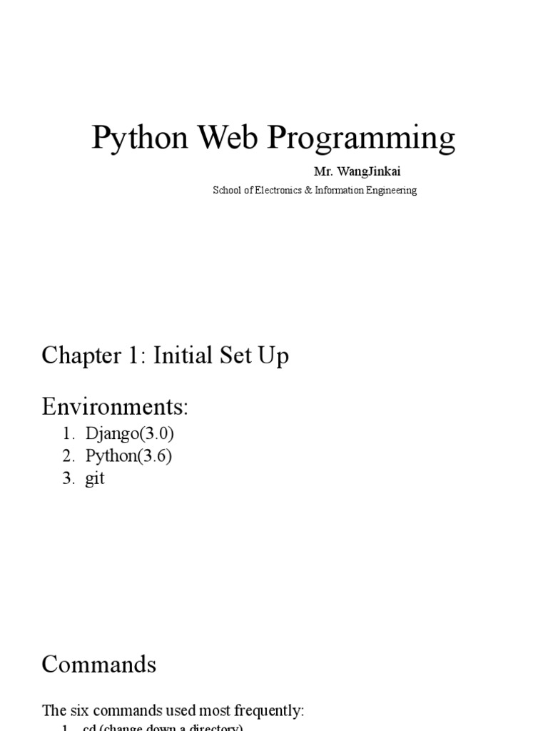 Python Web Programming Guide | PDF | Web Application | World Wide Web