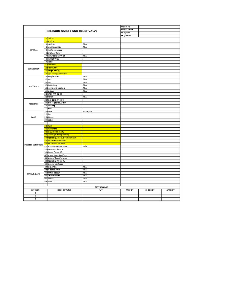 Data Sheet PSV | PDF | Valve | Liquids