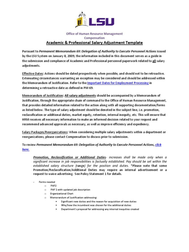 A&P Salary Adjustment Template | Download Free PDF | Employee Retention ...