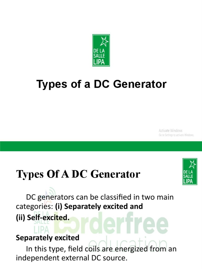 Types of DC Generators Explained | PDF | Electric Generator | Inductor