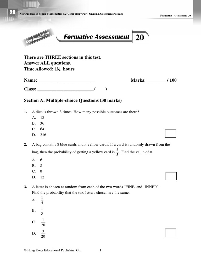 Probability Test PDF | PDF | Probability | Teaching Mathematics