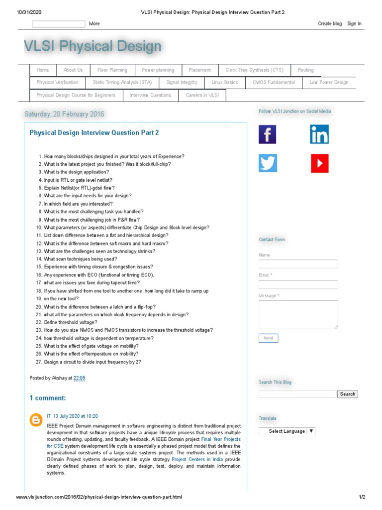 VLSI Physical Design - Physical Design Interview Question Part 2 | PDF ...