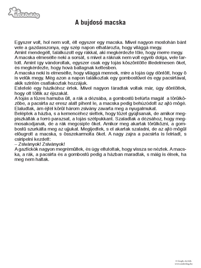 A Bujdosó Macska PDF | PDF